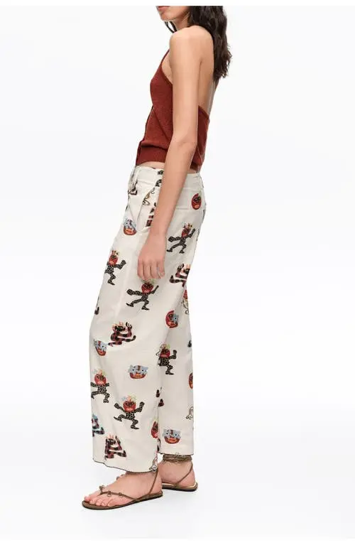 Bimba Y Lola Barrel Cut Trousers With Decorative Stitching