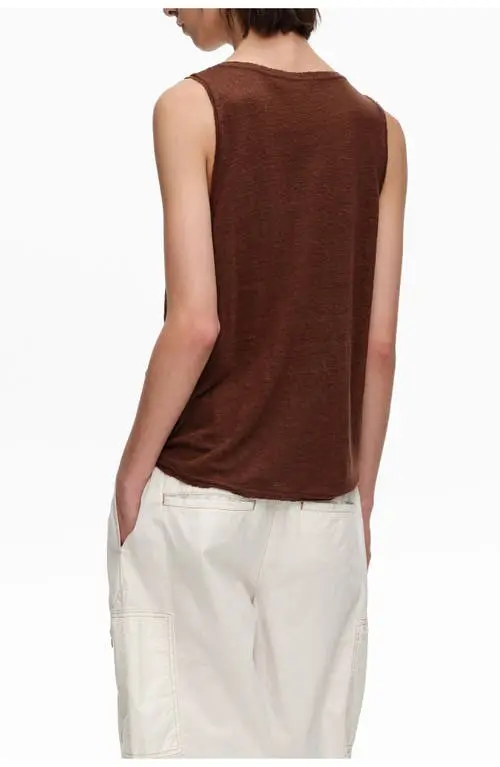 Bimba Y Lola Washed Linen Vest Top - Brown