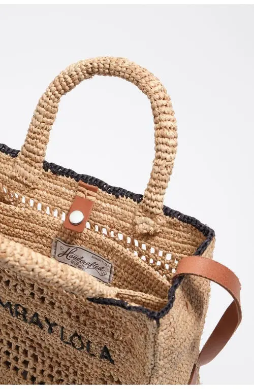 Bimba Y Lola Raffia Crossbody Bag With Leather Details