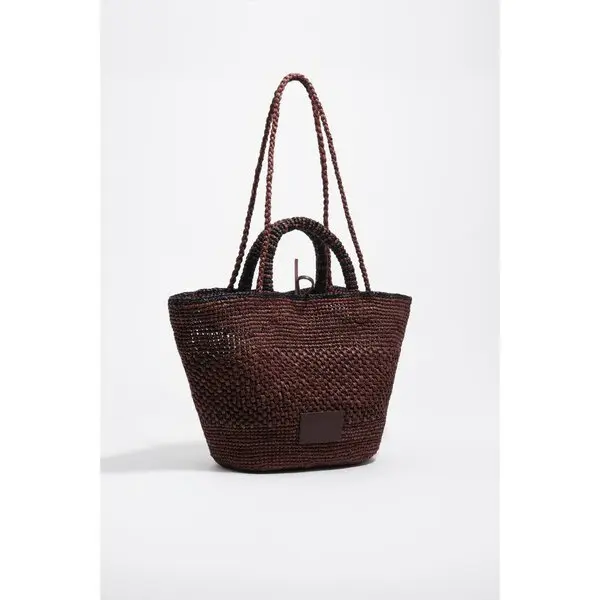 Bimba Y Lola Raffia Tote Bag - Nut