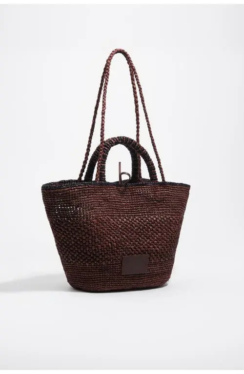 Bimba Y Lola Raffia Tote Bag - Nut