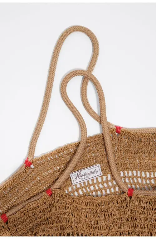 Bimba Y Lola Large Raffia Shoulder Bag - Dark Natural