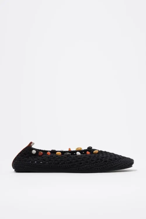 Bimba Y Lola Hand-crocheted Ballerina With Stone Embellishments - Black