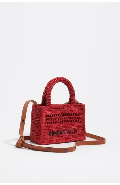 Bimba Y Lola Raffia Mini Bag - Red