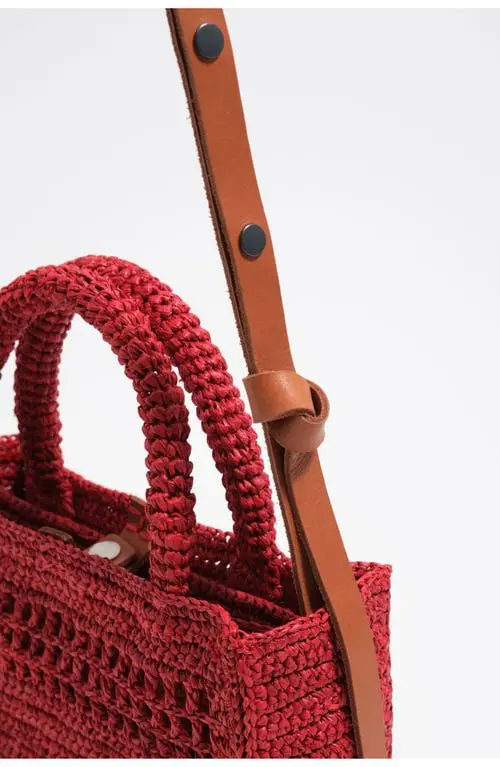 Bimba Y Lola Raffia Mini Bag - Red