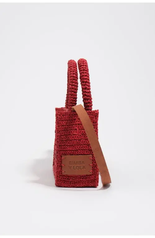 Bimba Y Lola Raffia Mini Bag - Red