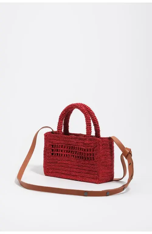 Bimba Y Lola Raffia Mini Bag - Red