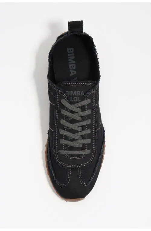 Bimba Y Lola 13 Sneaker With Frayed Edges And Logo Detailing - Black