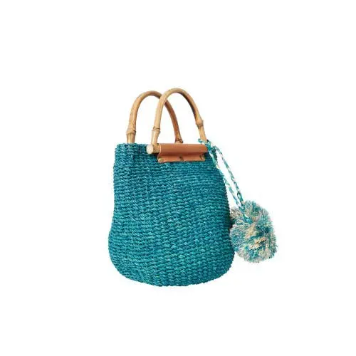 SARAH STEWART Maxi Straw Poof Crossbody Bag