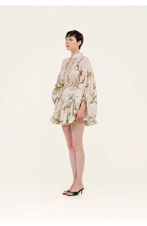Agua Bendita Linen Button-down Shirt With Floral Print - Multicolor