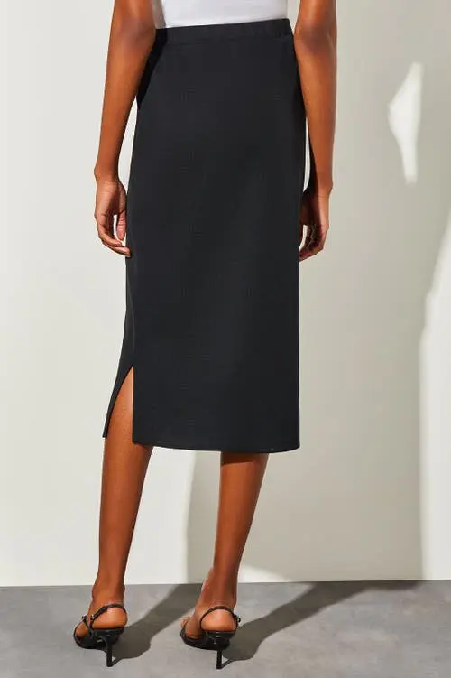 Ming Wang Straight Knit Midi Skirt