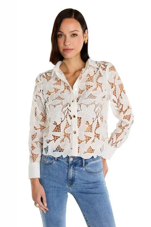 THE NOLI SHOP Mina Lace Blouse - White