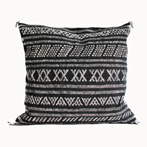 APARTMENT F Desert Stripe Embroidered Cactus Silk Pillow