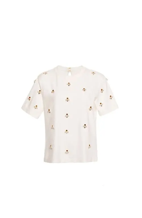 Agua Bendita Sama Paraiso Embroidered Pima Cotton T-shirt - Multicolor
