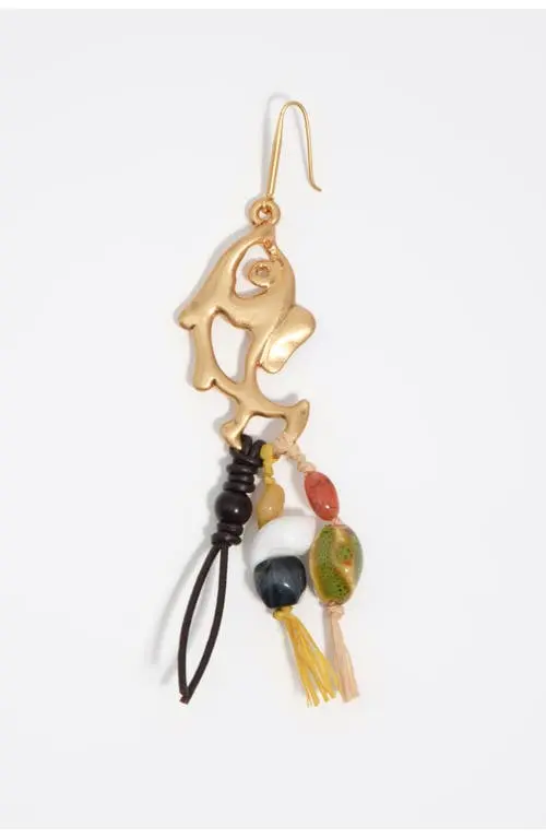 Bimba Y Lola Fish Motif Metal And Ceramic Dangle Earrings
