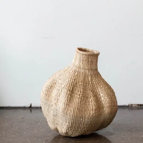 KANJU INTERIORS Ilala Garlic Gourd Handwoven African Basket