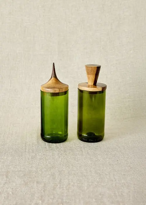KANJU INTERIORS Wooden Topped Apothecary Jar