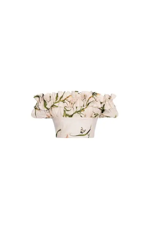 Agua Bendita Pimienta Azucar Off-the-shoulder Balloon Sleeve Cropped Top