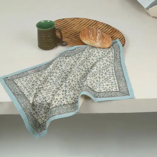 SUSTAINABLE THREADS Lilyhand Block Printed Kitchen Towel