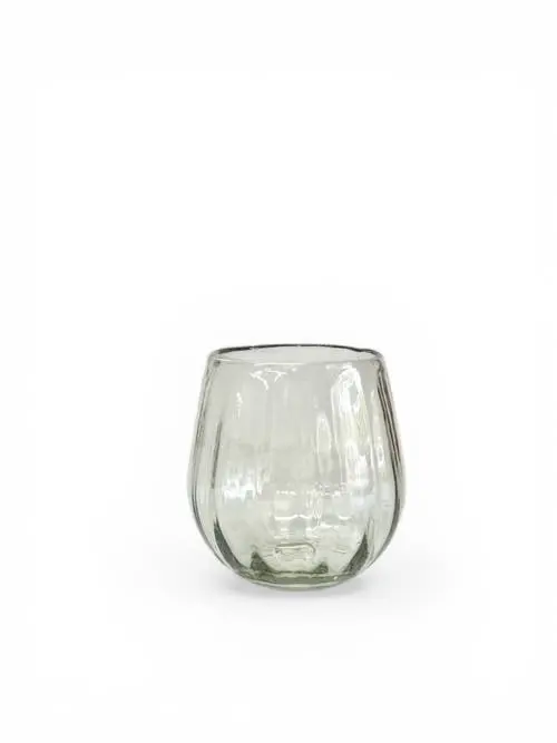 VILLA LUA HOME Handblown Oval Fluted Glassset Of 2