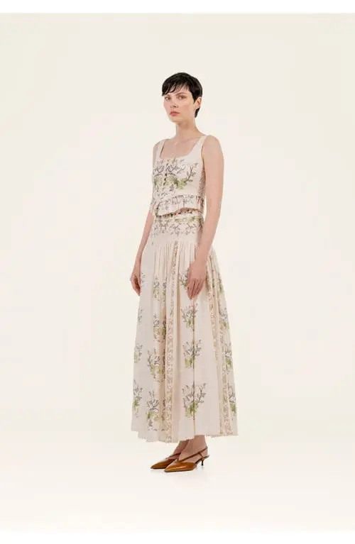 Agua Bendita Eslabón Anhelo Top With Floral Embroidery