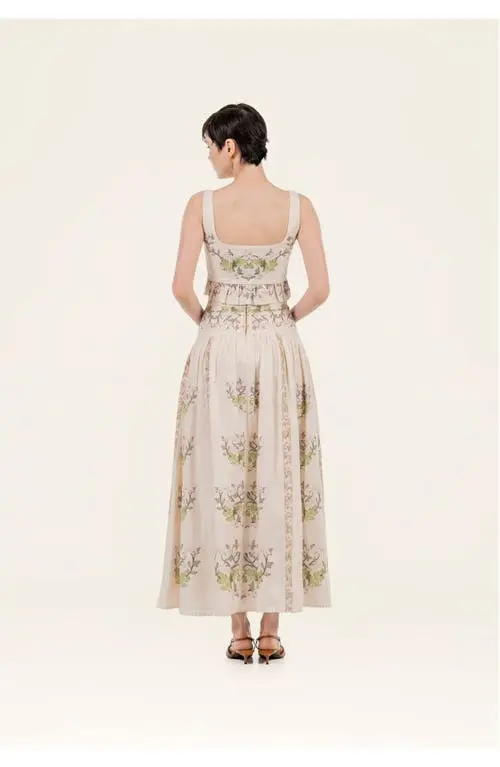 Agua Bendita Eslabón Anhelo Top With Floral Embroidery