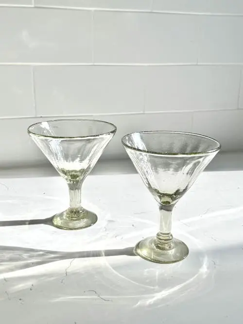 VILLA LUA HOME Recycled Handblown Martini Glassset Of 2