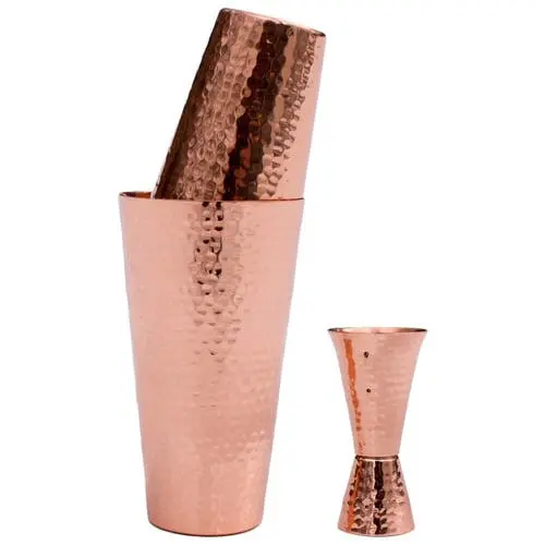 PRINCE OF SCOTS Professional Hamme Solid Cocktail Shaker Set - Copper