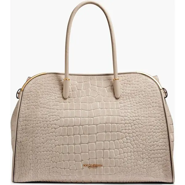 Donna Karan New York Satin Croc-effect Suede Tote