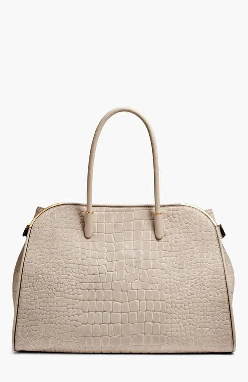Donna Karan New York Satin Croc-effect Suede Tote