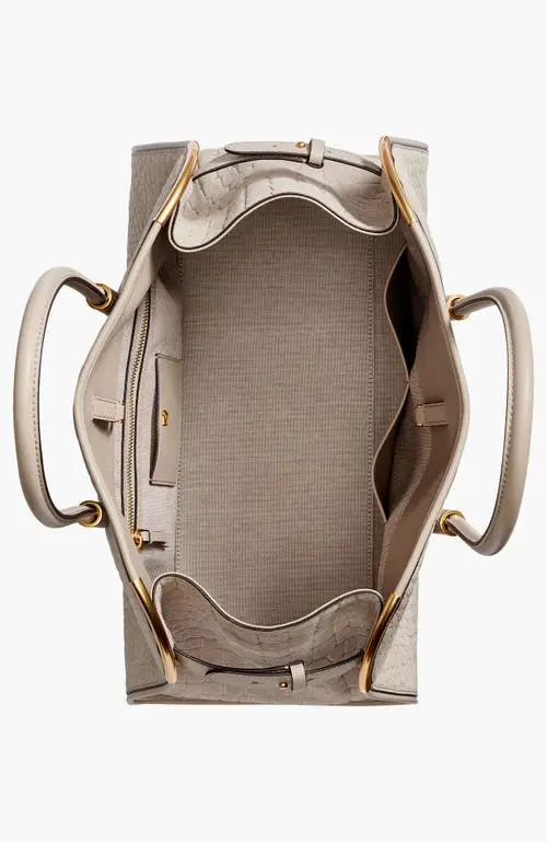 Donna Karan New York Satin Croc-effect Suede Tote