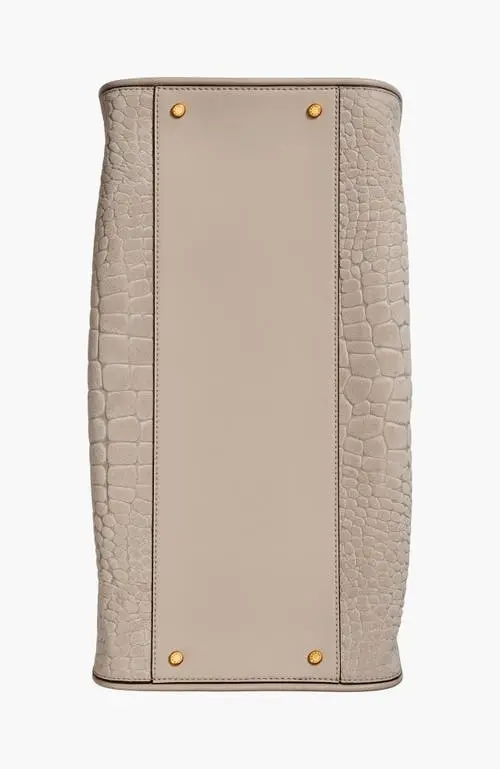Donna Karan New York Satin Croc-effect Suede Tote