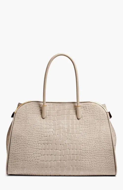Donna Karan New York Satin Croc-effect Suede Tote