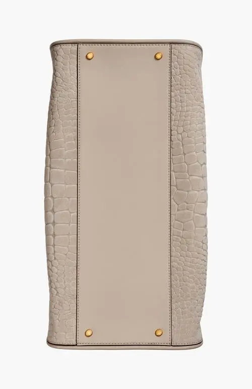 Donna Karan New York Satin Croc-effect Suede Tote