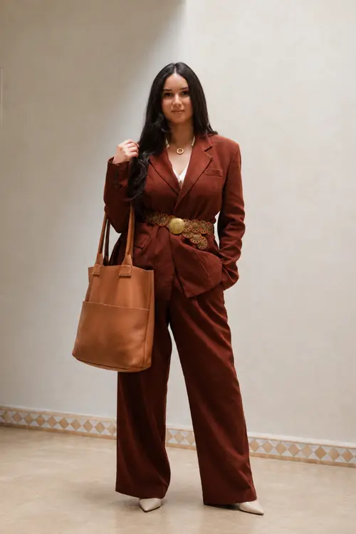AMASOUK Classic Unstructured Leather Tote Bag