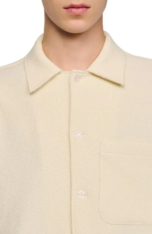 Sandro Textured Shark Collar Shirt - Ecru