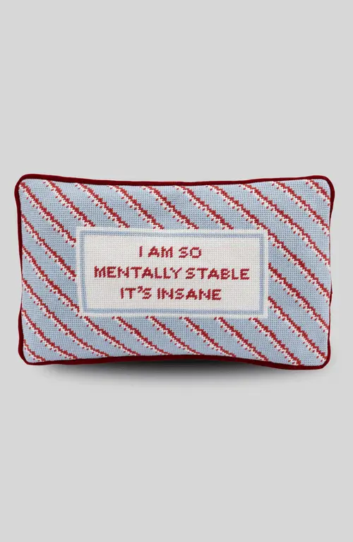 FURBISH Needlepoint Pillow - Mentally Stable