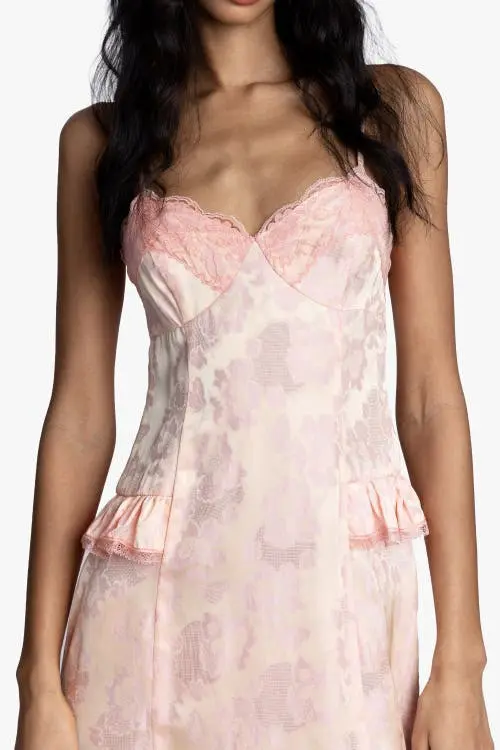 Anna Sui Damask Rose Brocade Slip Dress