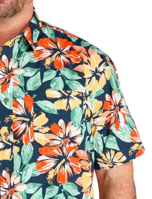 OAK HILL BY DXL Big & Tall Large Floral Sport Shirt - Multi