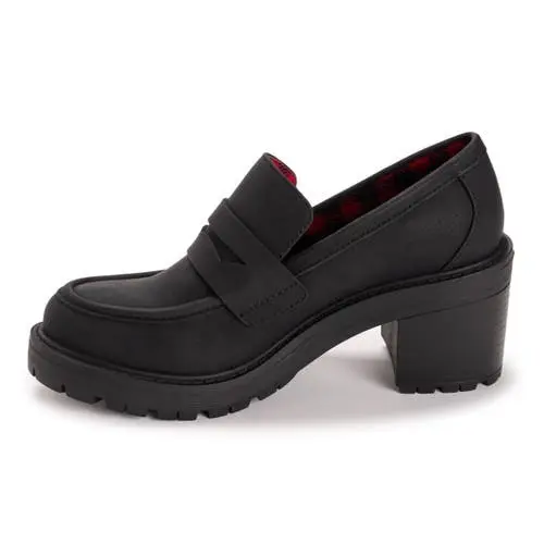 MUK LUKS Leona Loafer With Platform And Stacked Heel - Black
