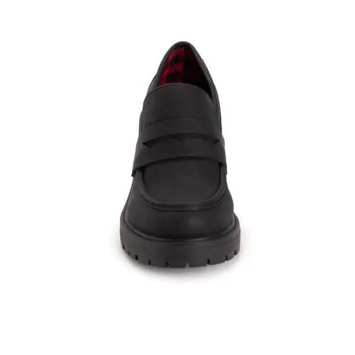 MUK LUKS Leona Loafer With Platform And Stacked Heel - Black