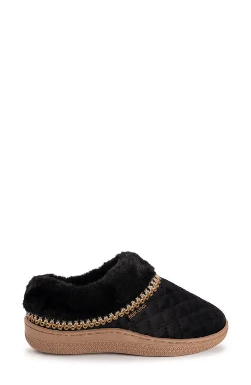 MUK LUKS Charlee Faux Fur Clog Slippers - Black