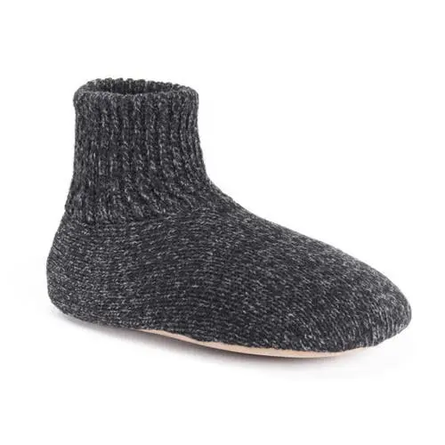 MUK LUKS Morty Ragg Wool Slipper Socks - Black