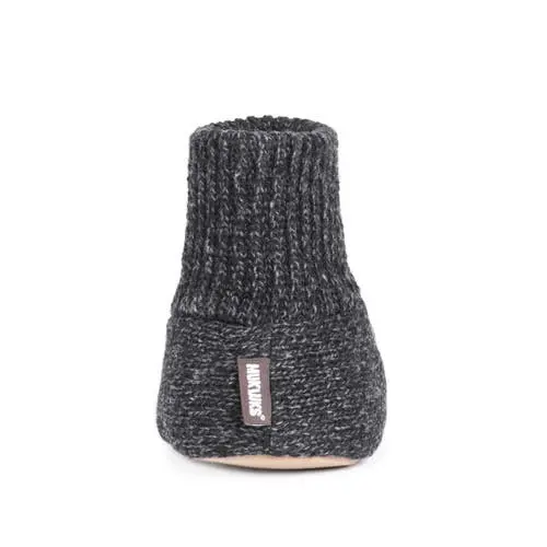 MUK LUKS Morty Ragg Wool Slipper Socks - Black