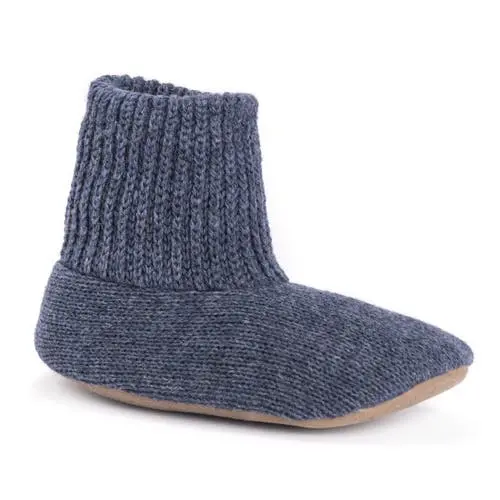 MUK LUKS Morty Ragg Wool Slipper Socks - Denim