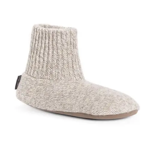 MUK LUKS Morty Ragg Wool Slipper Socks - Neutral