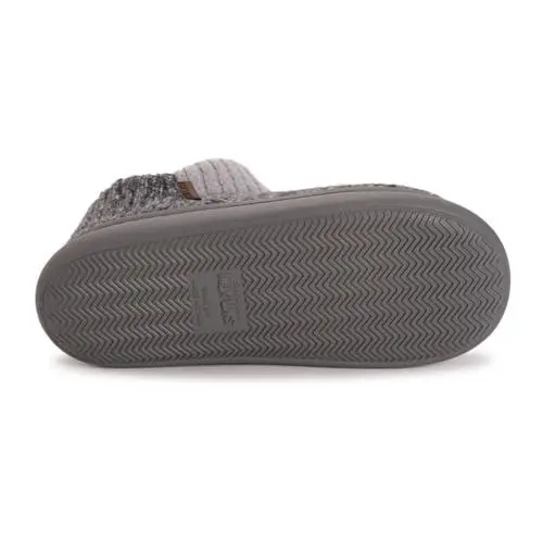 MUK LUKS Sweater Knit Bootie Slippers With Shearling Lining