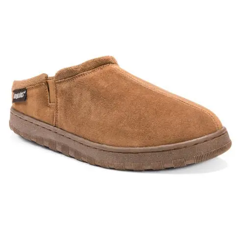 MUK LUKS Matt Suede Printed Berber Suede Clogs - Tan
