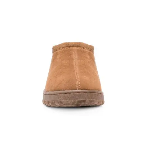 MUK LUKS Matt Suede Printed Berber Suede Clogs - Tan