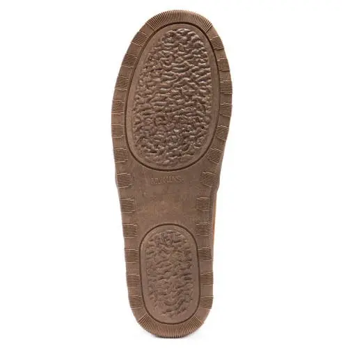 MUK LUKS Matt Suede Printed Berber Suede Clogs - Tan